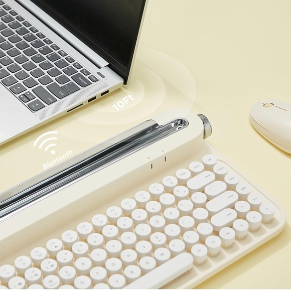 Computers, Laptops & Parts | Actto B53 Wireless Typewriter Retro Bluetooth Keyboard Ivory Butter ...